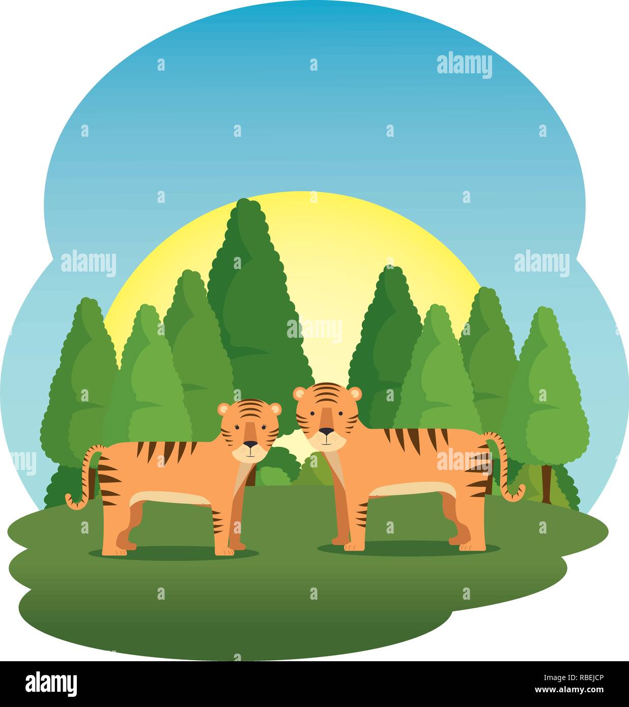 Animal family tigers Stock Vector Images - Alamy