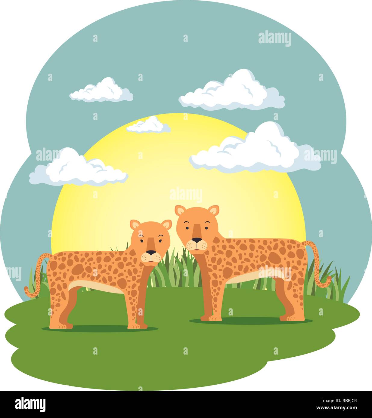 Couple zoo carnivore Stock Vector Images - Alamy