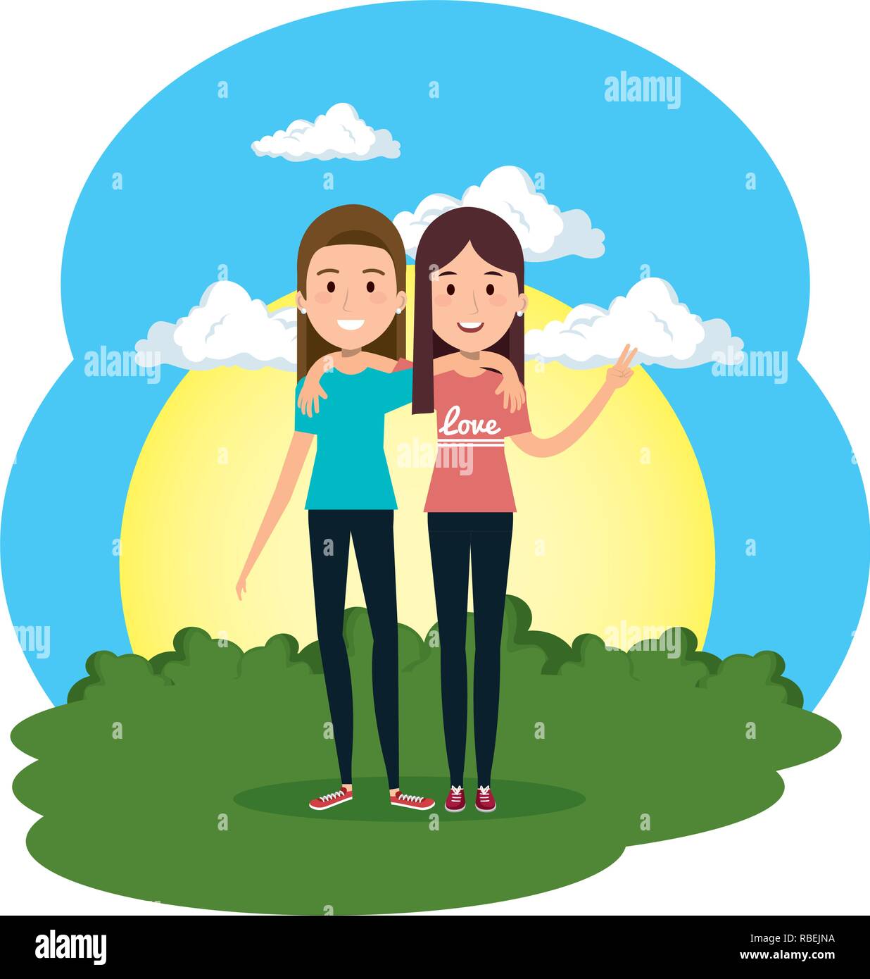 couple of women in the camp characters Stock Vector Image & Art - Alamy