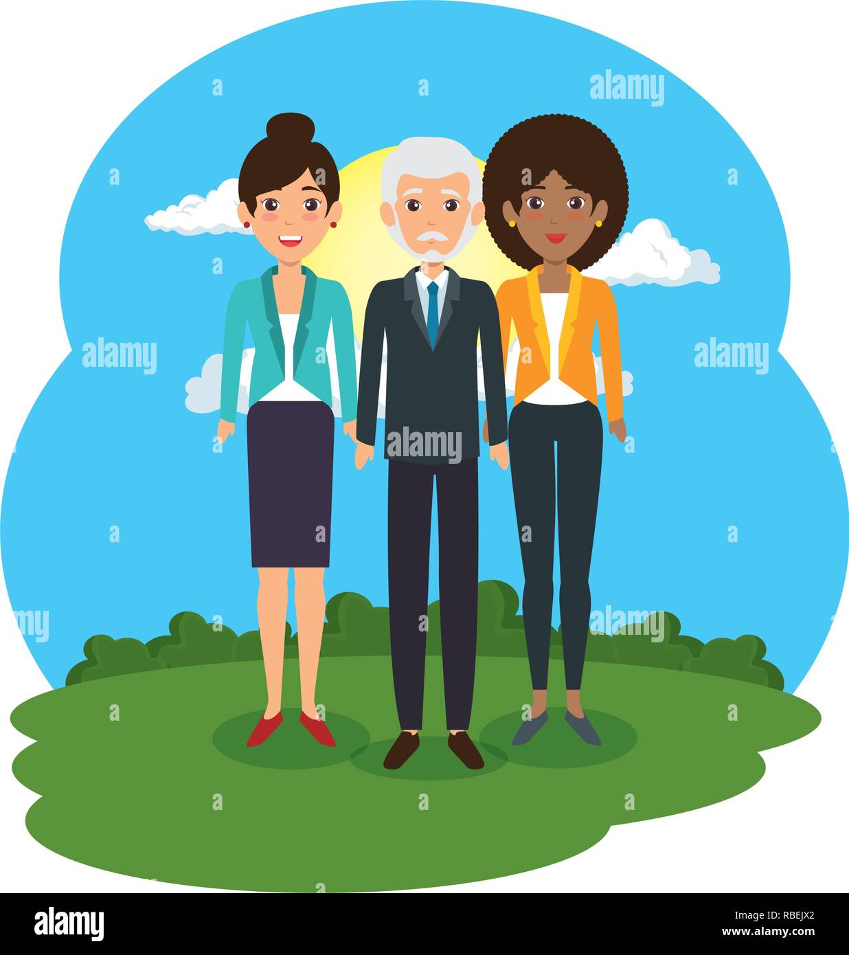 group of business people in the landscape Stock Vector Image & Art - Alamy