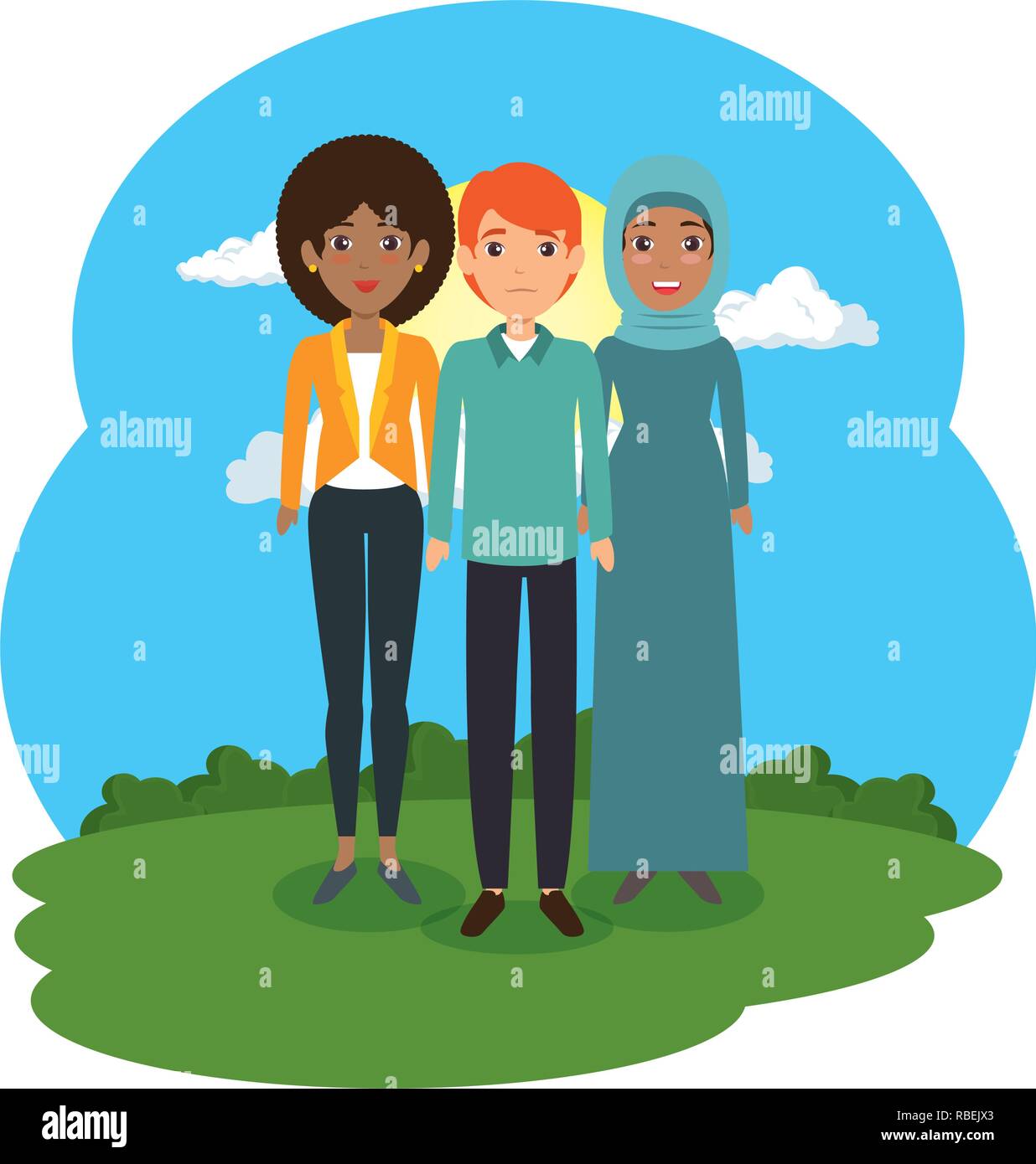 group of business people in the landscape Stock Vector Image & Art - Alamy