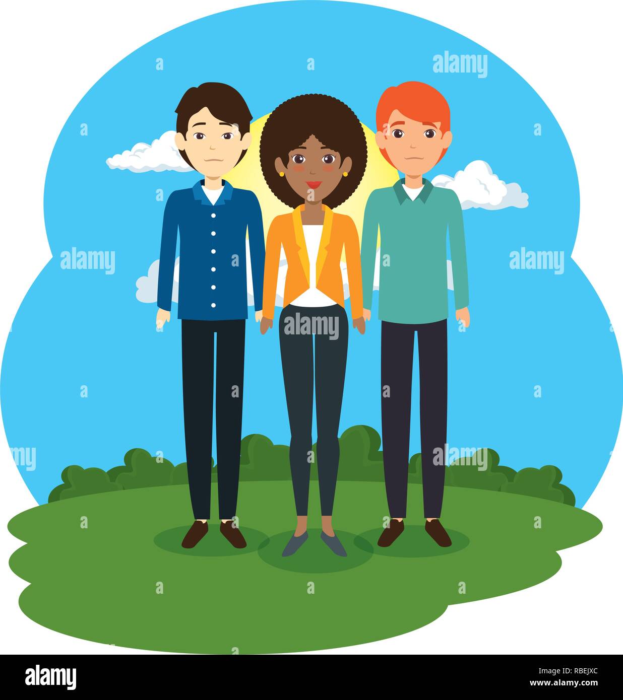 group of business people in the landscape Stock Vector Image & Art - Alamy