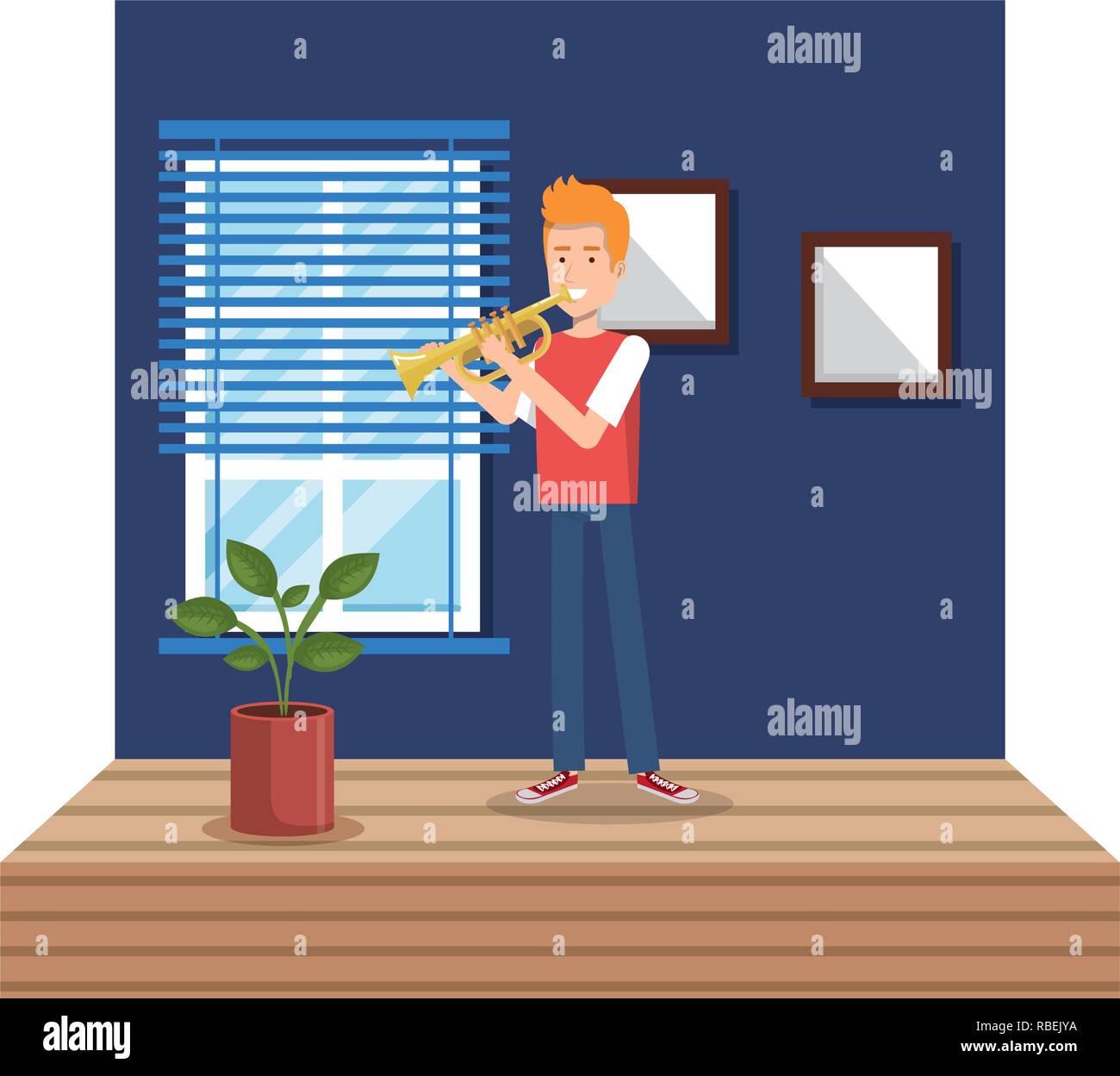 Trumpet home Stock Vector Images - Alamy