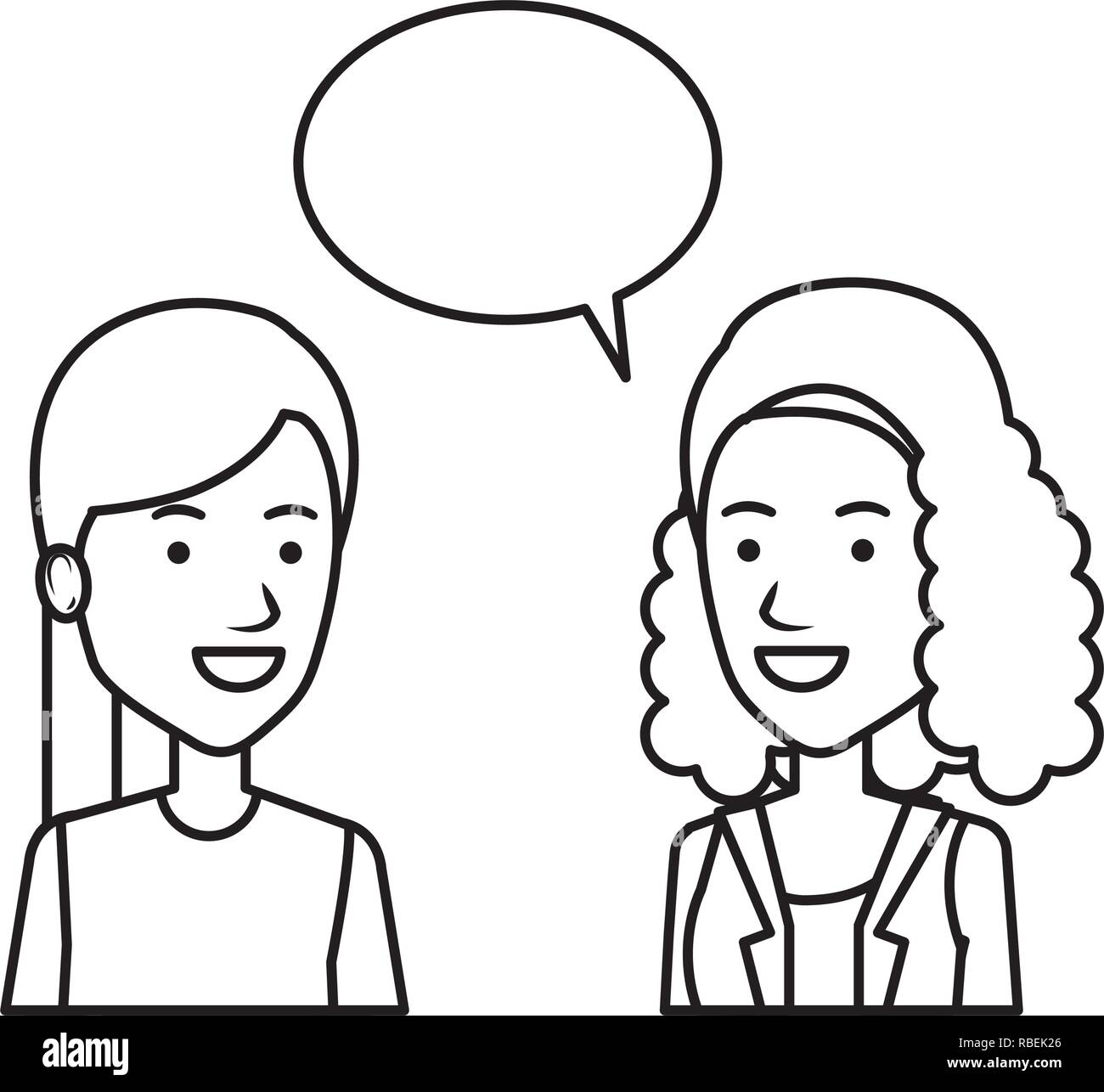 Cartoon girl talking comic Black and White Stock Photos & Images - Alamy