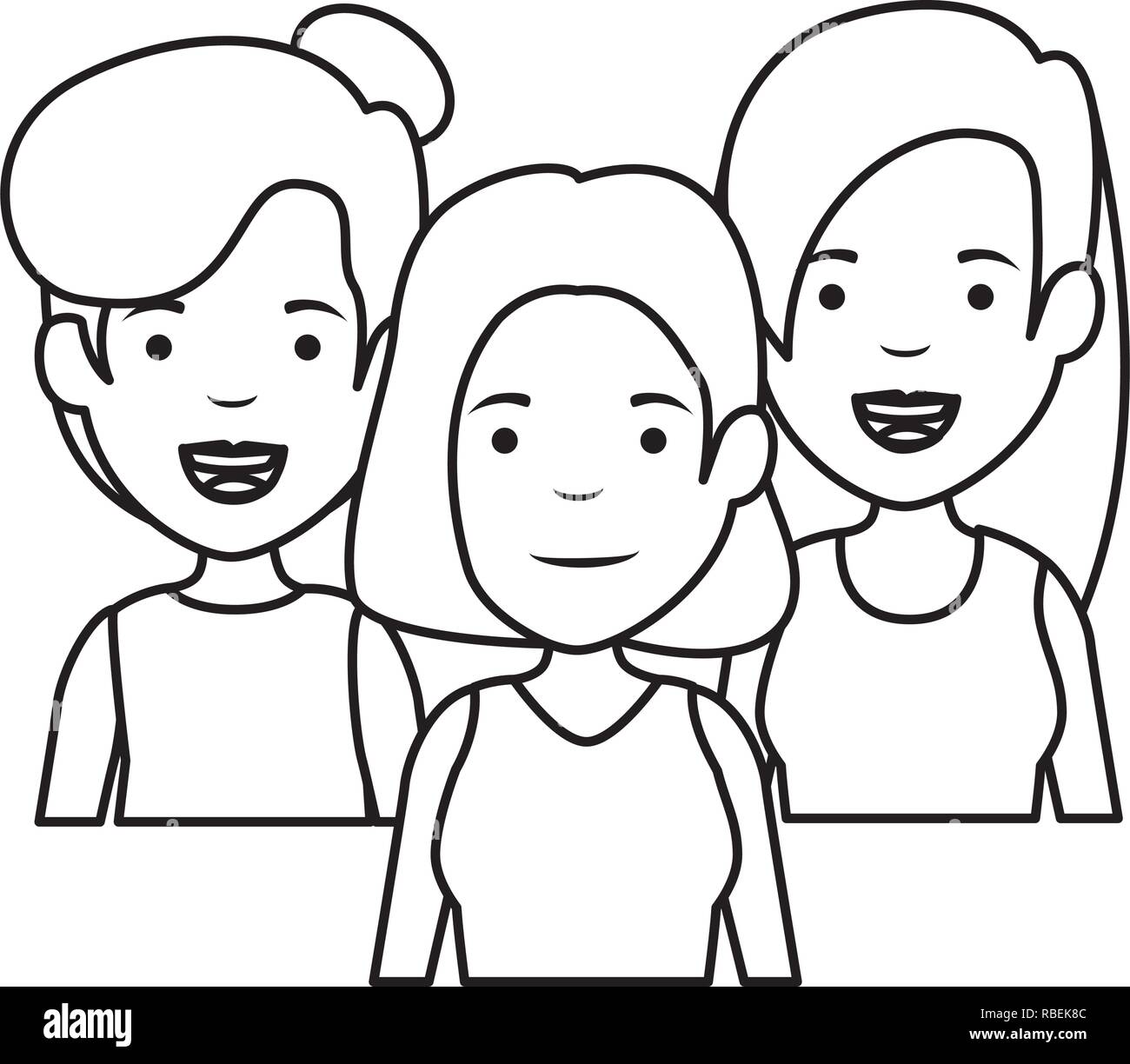 group of girls avatars characters Stock Vector Image & Art - Alamy