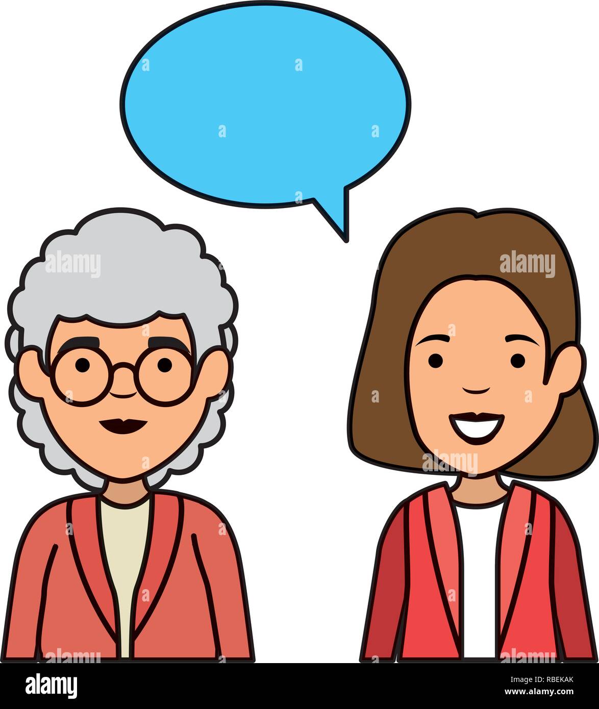 Mother speaking with older daughter Stock Vector Images - Alamy