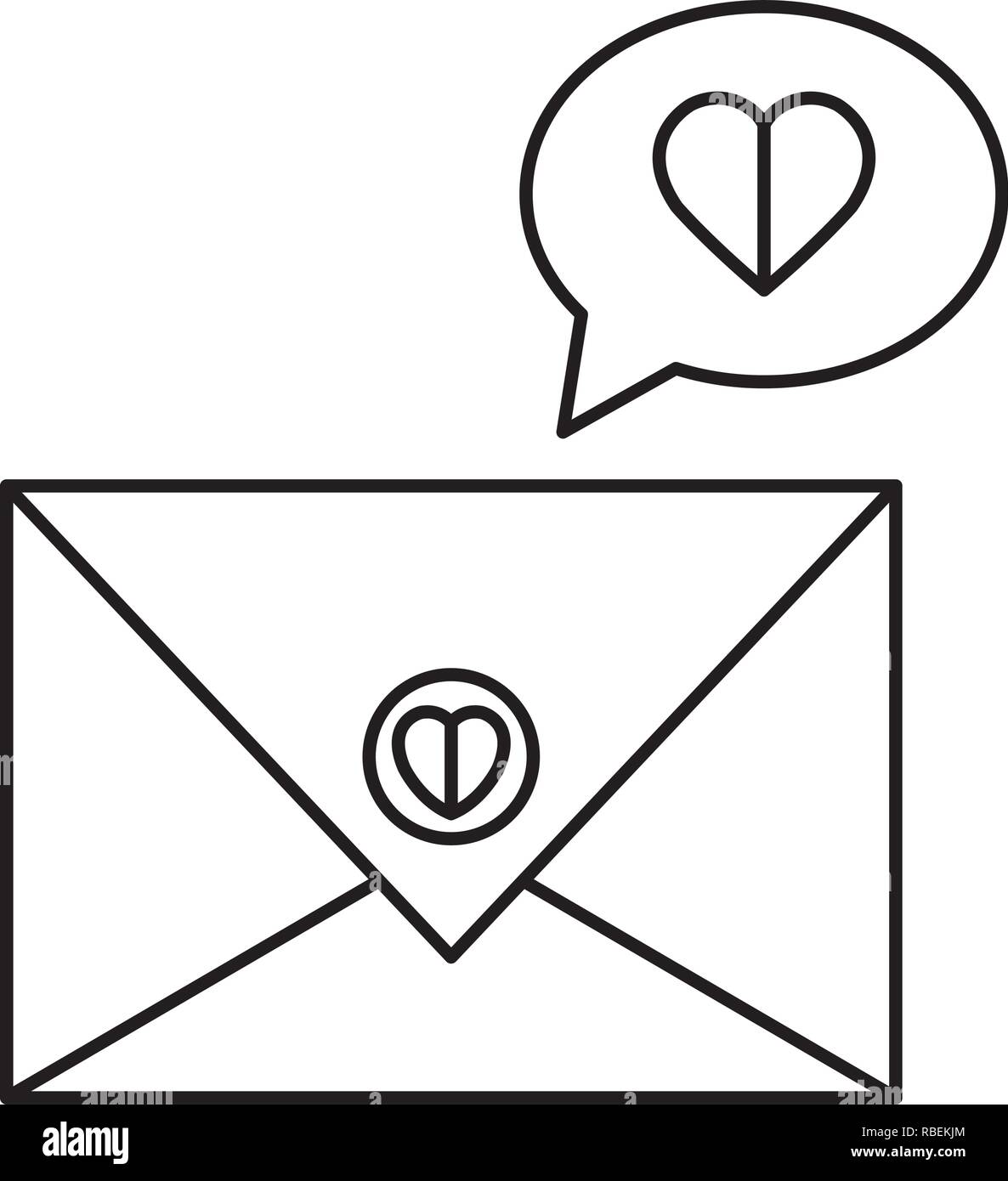 envelope with heart icon Stock Vector Image & Art - Alamy