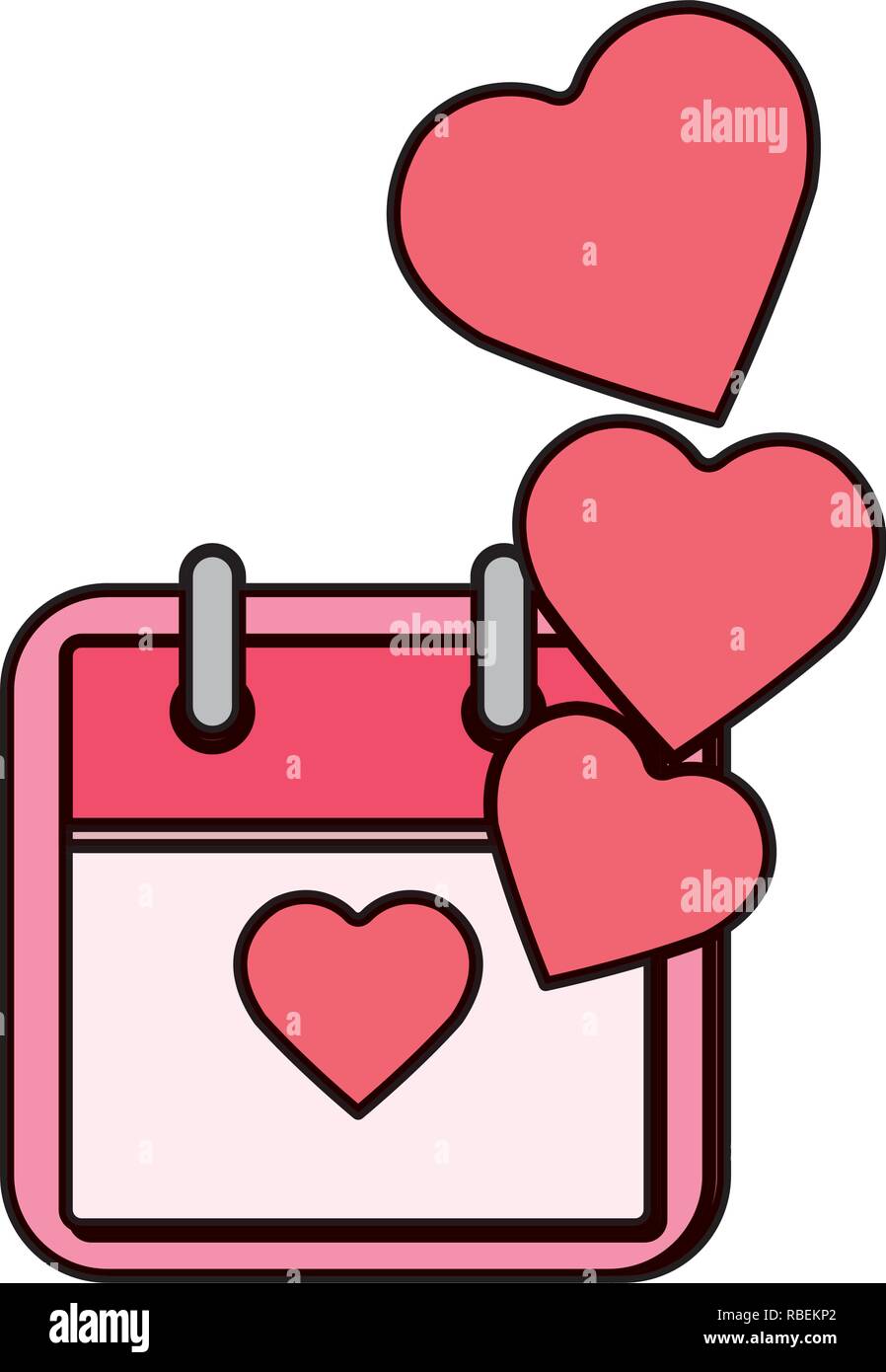calendar with hearts love Stock Vector Image & Art - Alamy