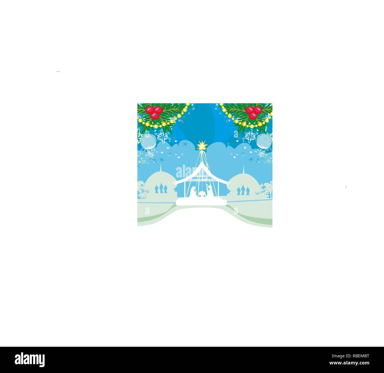 Birth of Jesus in Bethlehem - abstract card Stock Vector Image & Art ...