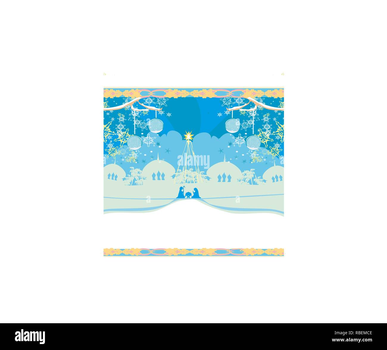 Birth of Jesus in Bethlehem - abstract card Stock Vector Image & Art ...