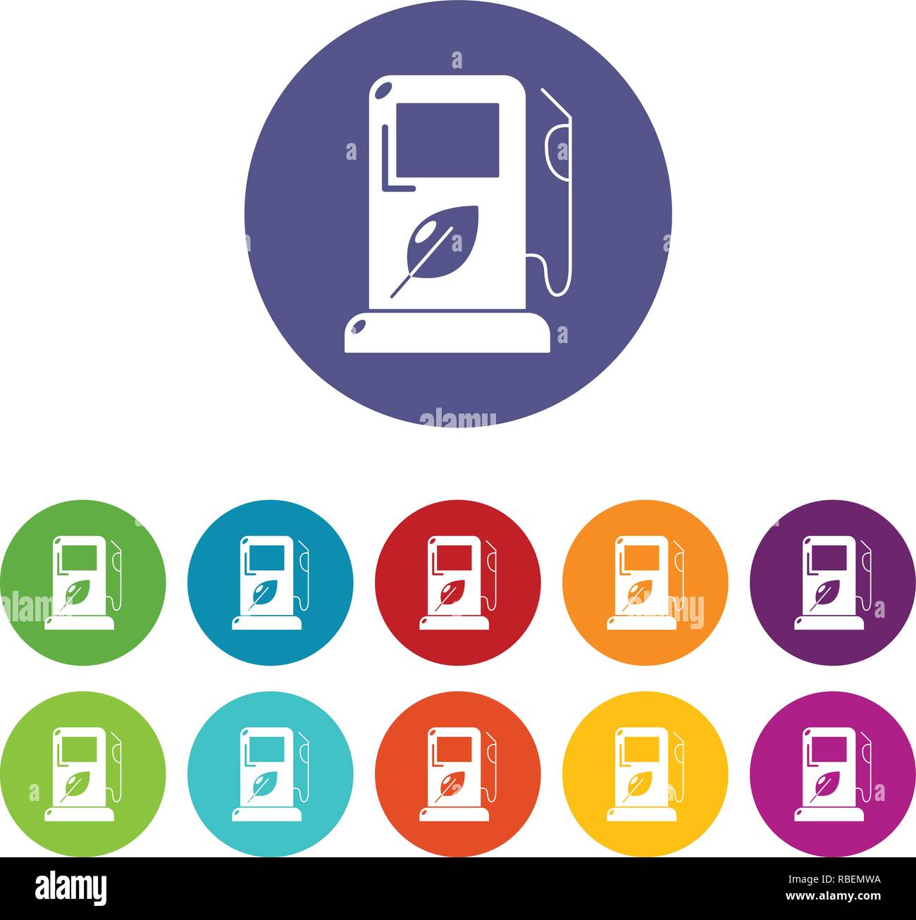 Eco gas station icons set vector color Stock Vector Image & Art - Alamy