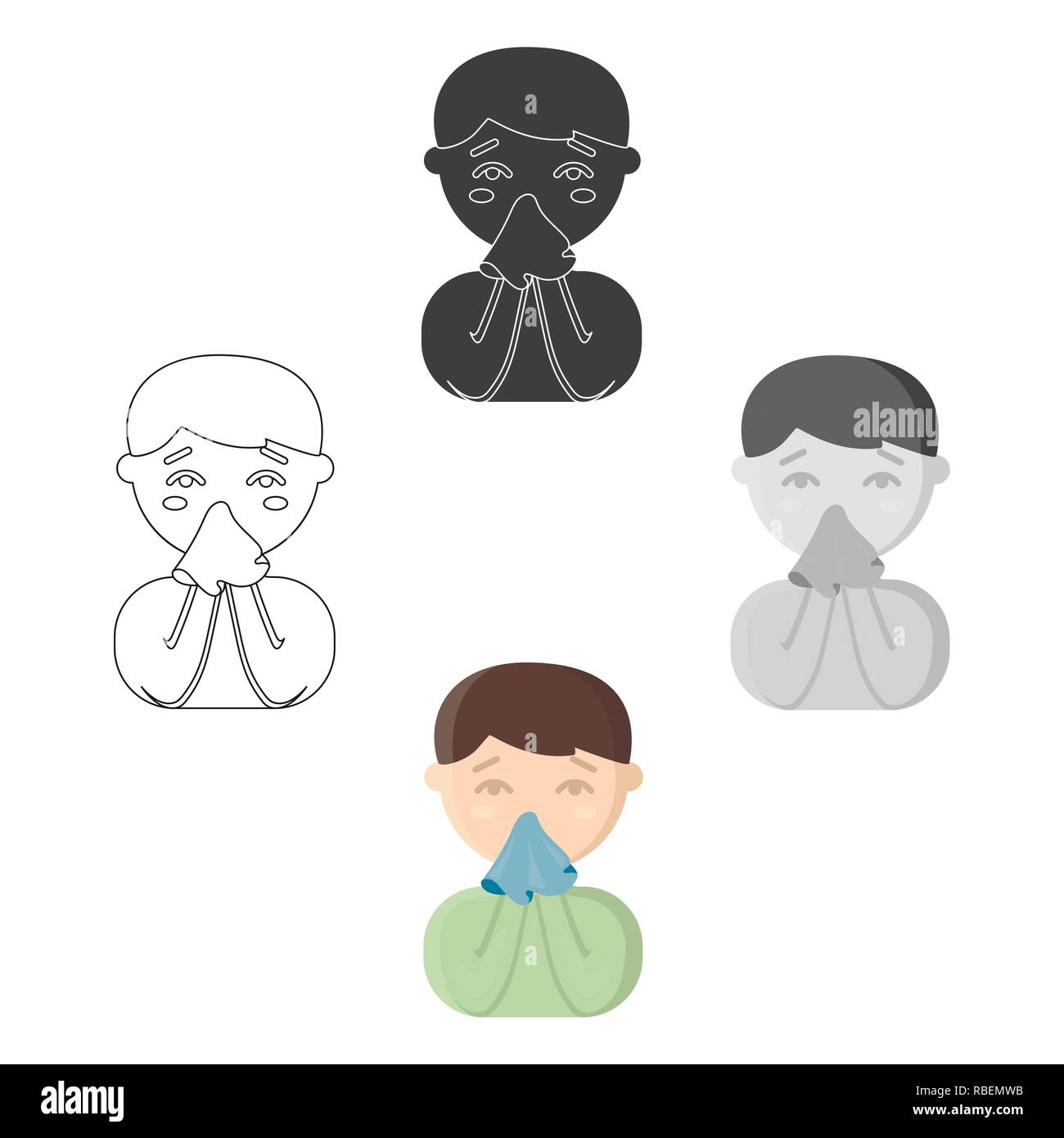 Running nose icon cartoon. Single sick icon from the big ill, disease ...