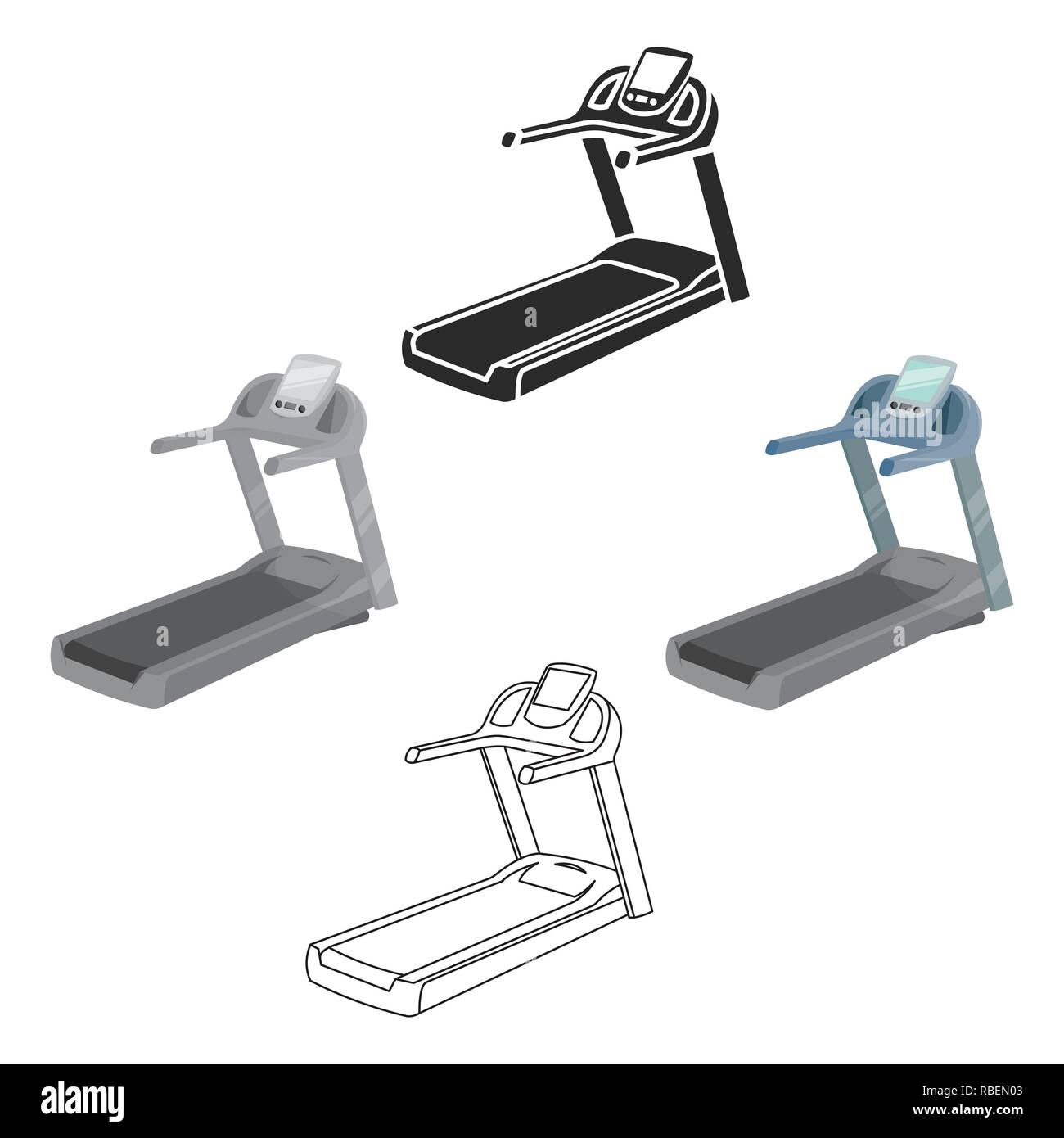 Treadmill icon cartoon. Single sport icon from the big fitness, healthy ...
