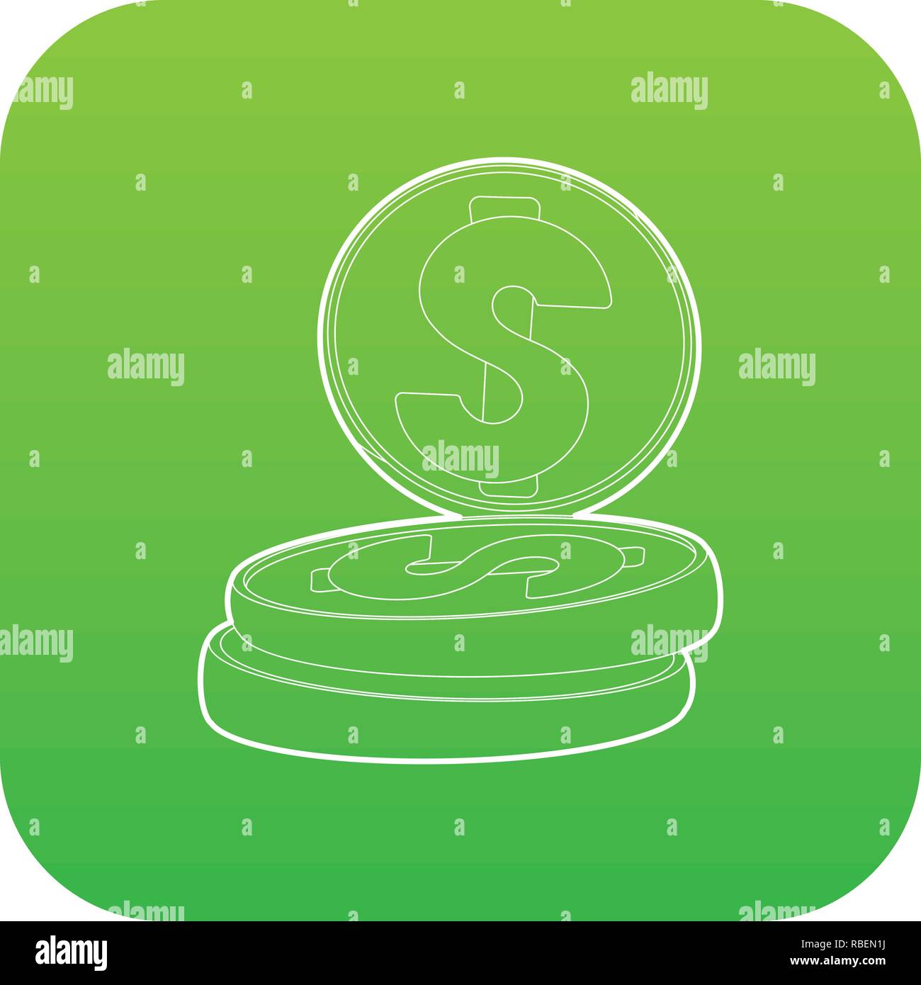 Coins icon green vector Stock Vector Image & Art - Alamy