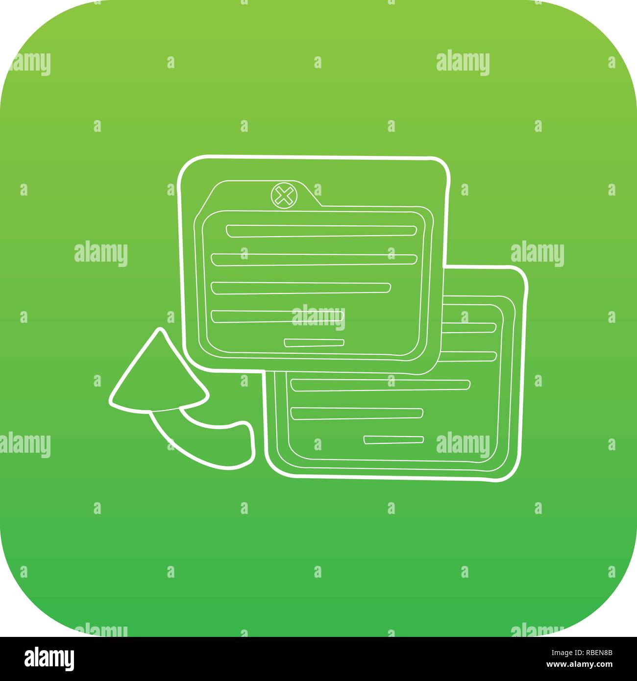 Business card icon green vector Stock Vector Image & Art - Alamy