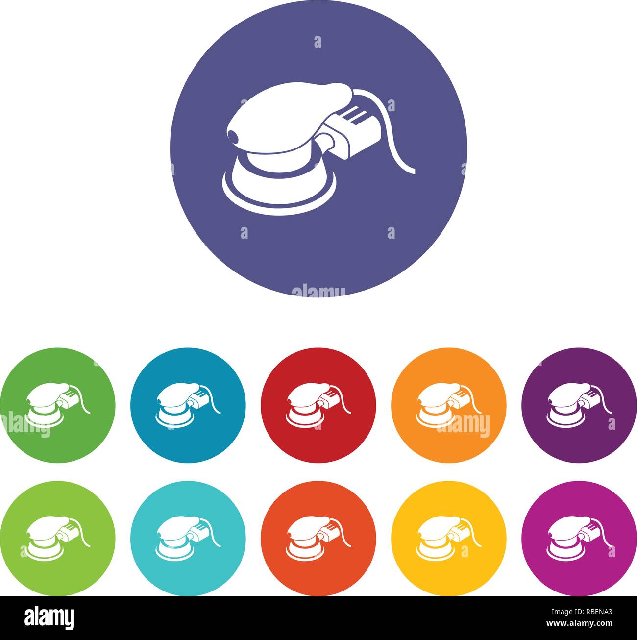 Circular sheet sander icons set vector color Stock Vector Image & Art ...