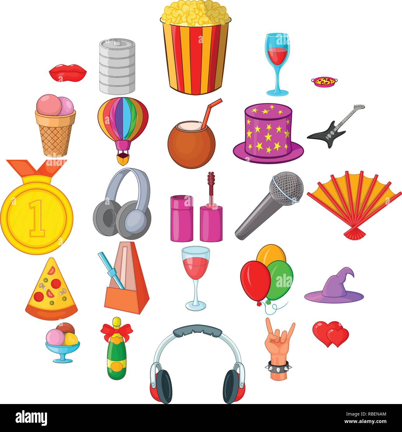 Cocktail evening icons set, cartoon style Stock Vector Image & Art - Alamy