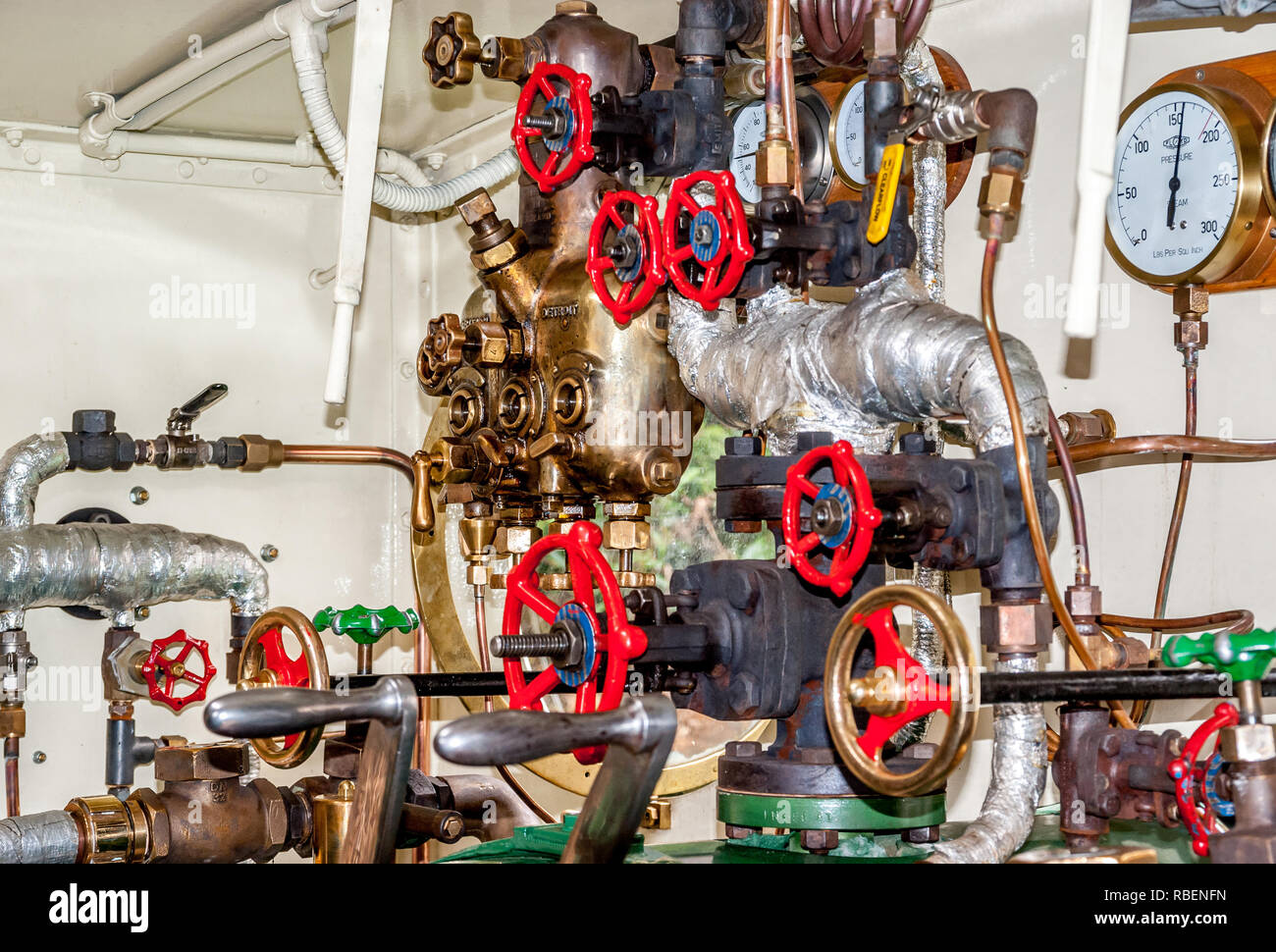 Cab interior of 1896 Dubs built Mount Lyell no 1 Stock Photo - Alamy