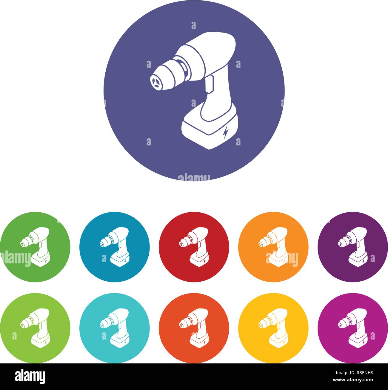 Cordless drill icons set vector color Stock Vector Image & Art - Alamy