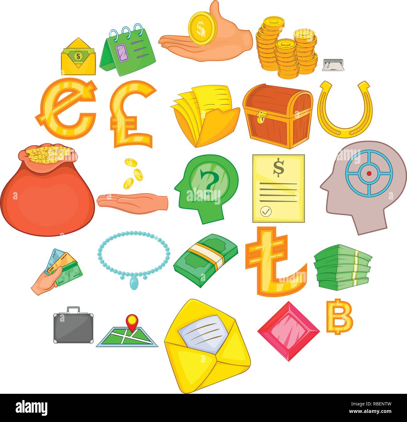 Bond icons set, cartoon style Stock Vector Image & Art - Alamy