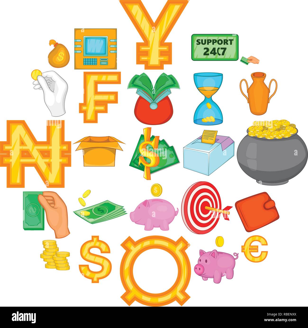 Obligation icons set, cartoon style Stock Vector Image & Art - Alamy