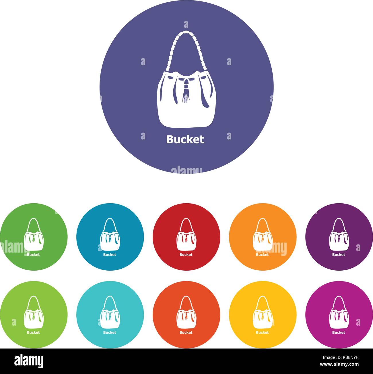 Bucket bag icons set vector color Stock Vector Image & Art - Alamy