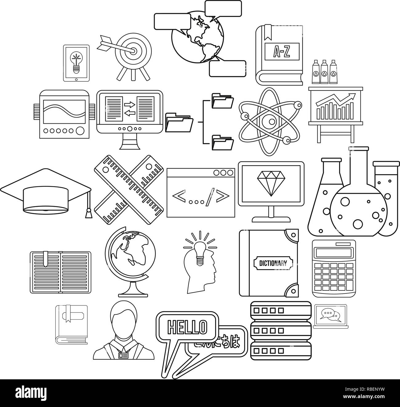 College icons set, outline style Stock Vector Image & Art - Alamy