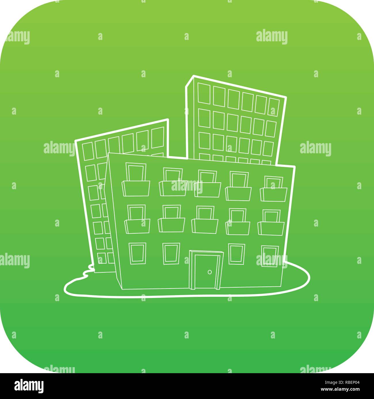 Administrative building icon green vector Stock Vector Image & Art - Alamy