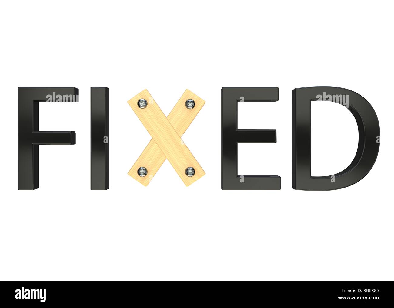 Fixed slogan. Letter X of wooden boards. Isolated background. High ...