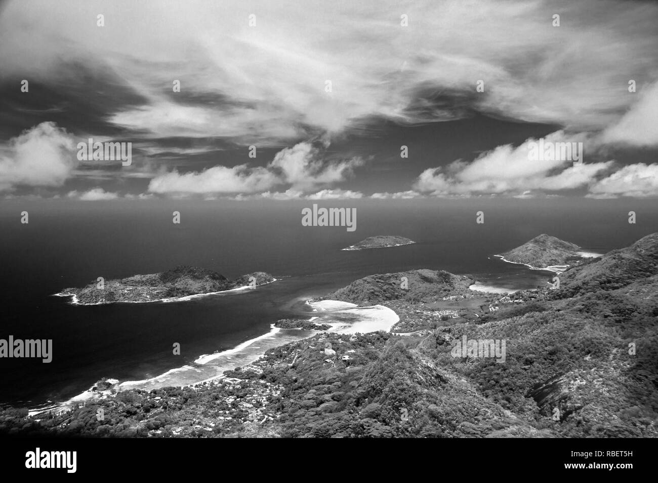 Black and White, Morne Blanc, with its shear cliff face, is the most ...