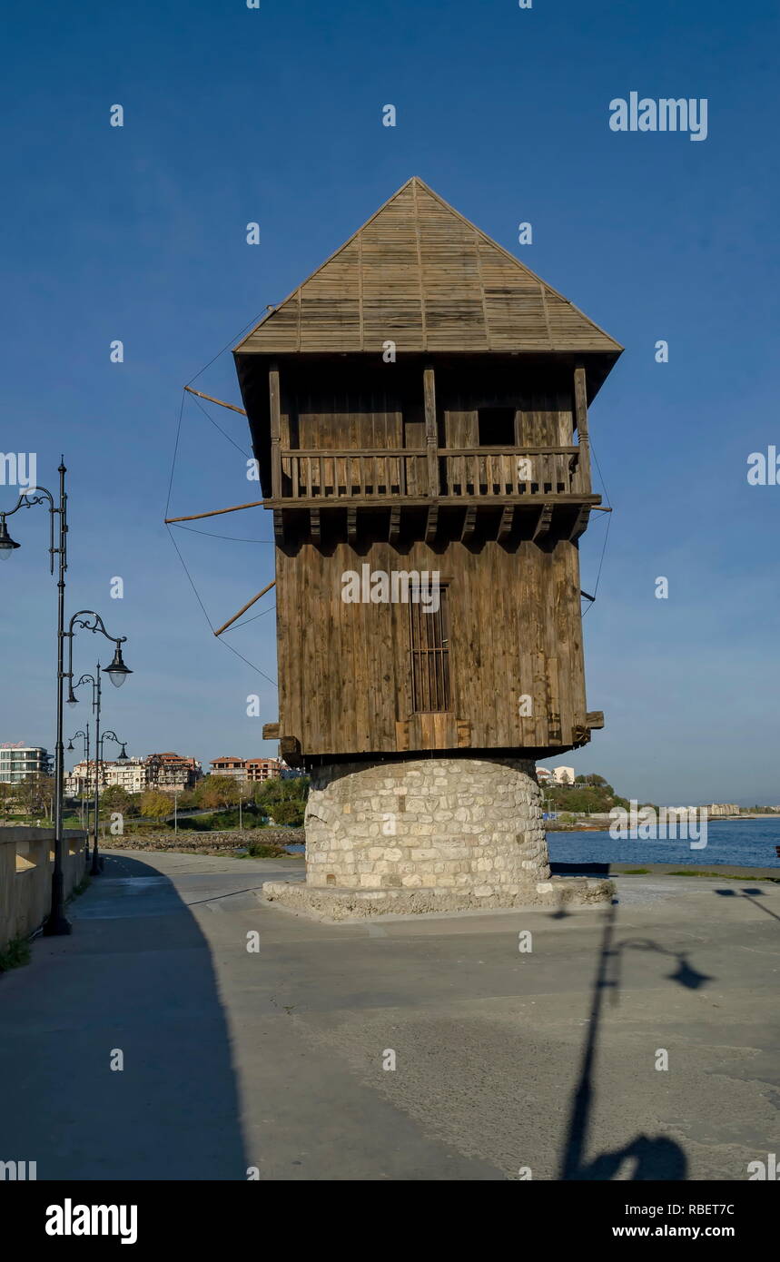 Old wooden windmill nesebar town hi-res stock photography and images ...