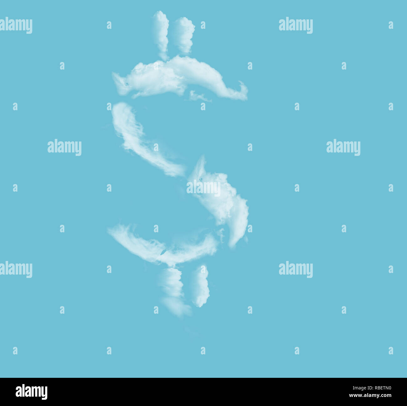 Clouds are shaped like a dollar sign in the sky. Relates to stormy ...