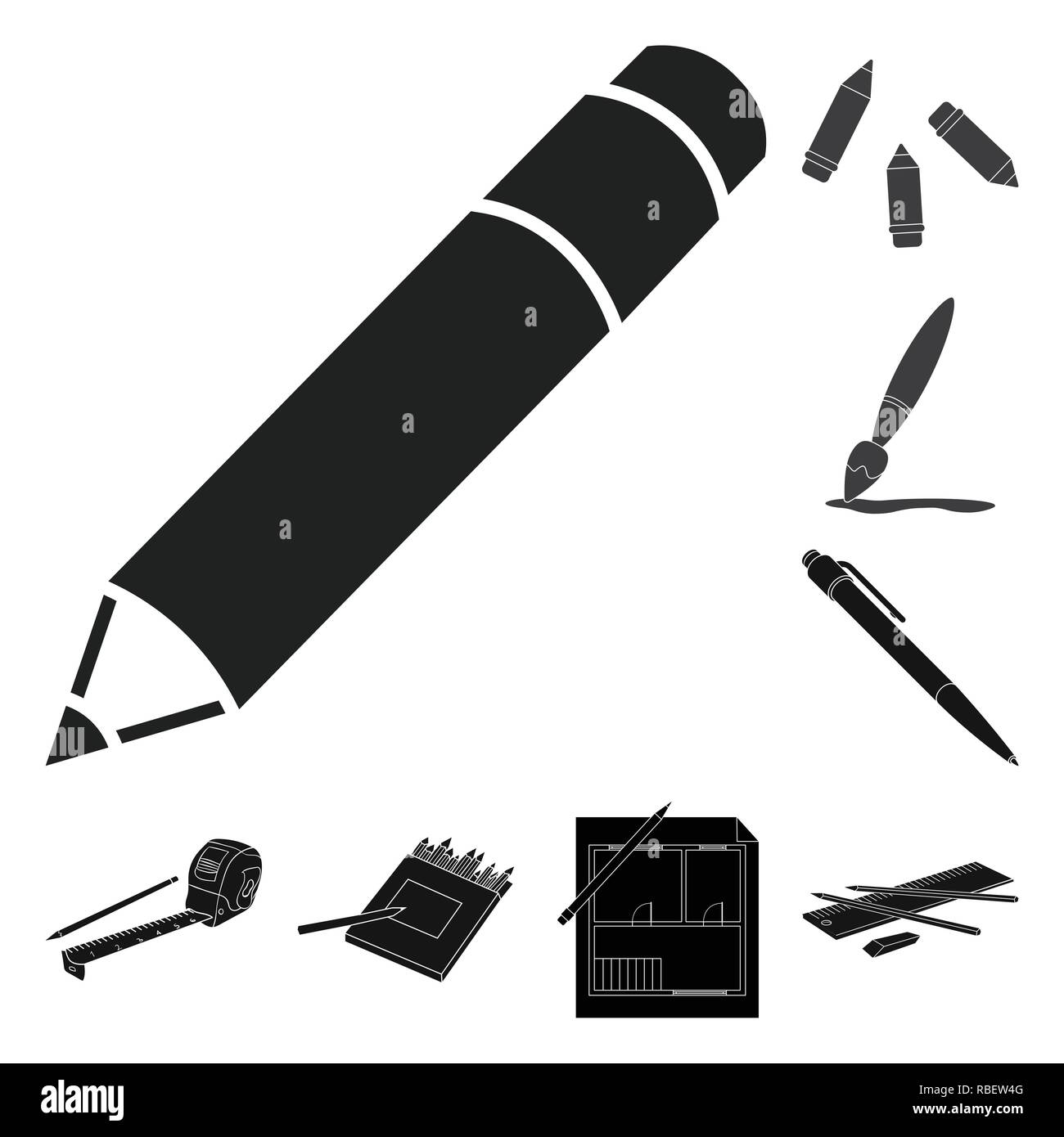 realistic,wood,ruler,paper,pencil,sharpen,draw,color,stationery,sharp ...