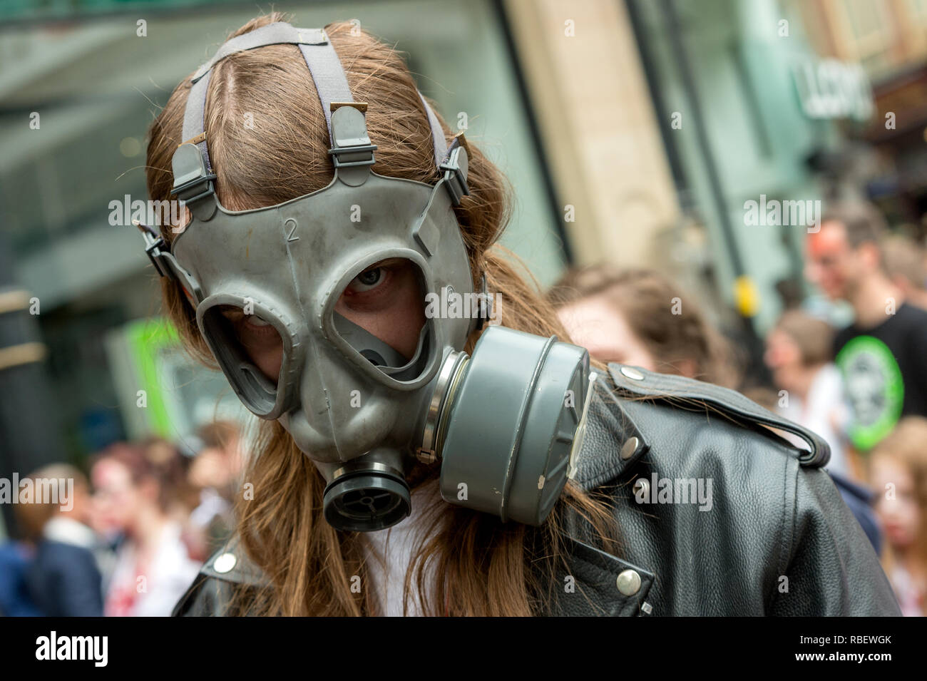 Participant In Full Makeup and Costume At The Birmingham Zombie Walk ...