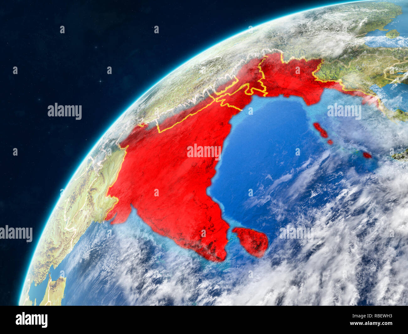 BIMSTEC memeber states on realistic model of planet Earth with country ...