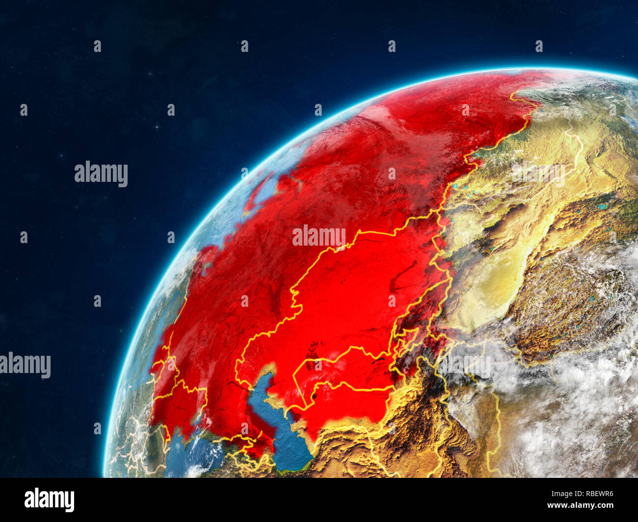 Former Soviet Union on realistic model of planet Earth with country ...