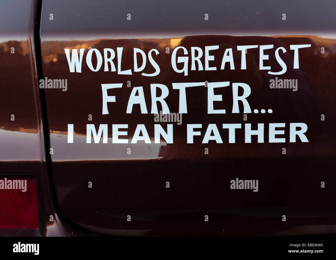 bumper sticker message: "World's Greatest Farter..I Mean Father Stock ...