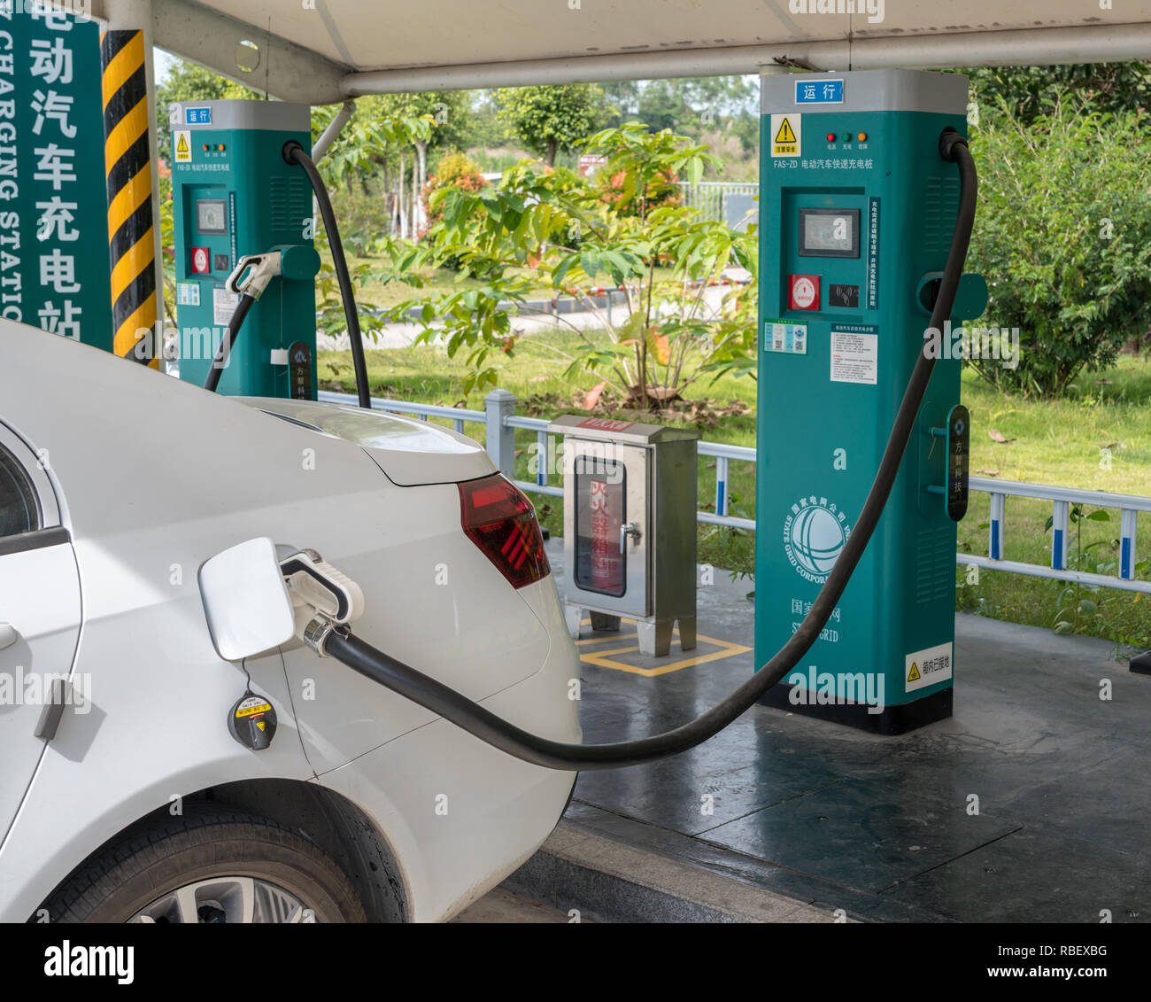 Electric Vehicle recharging station in China Stock Photo - Alamy