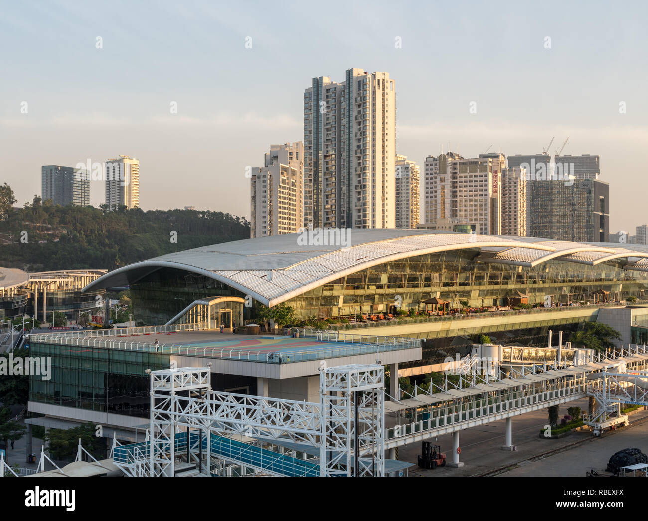 Approaching Port of Xiamen terminal from ocean Stock Photo - Alamy