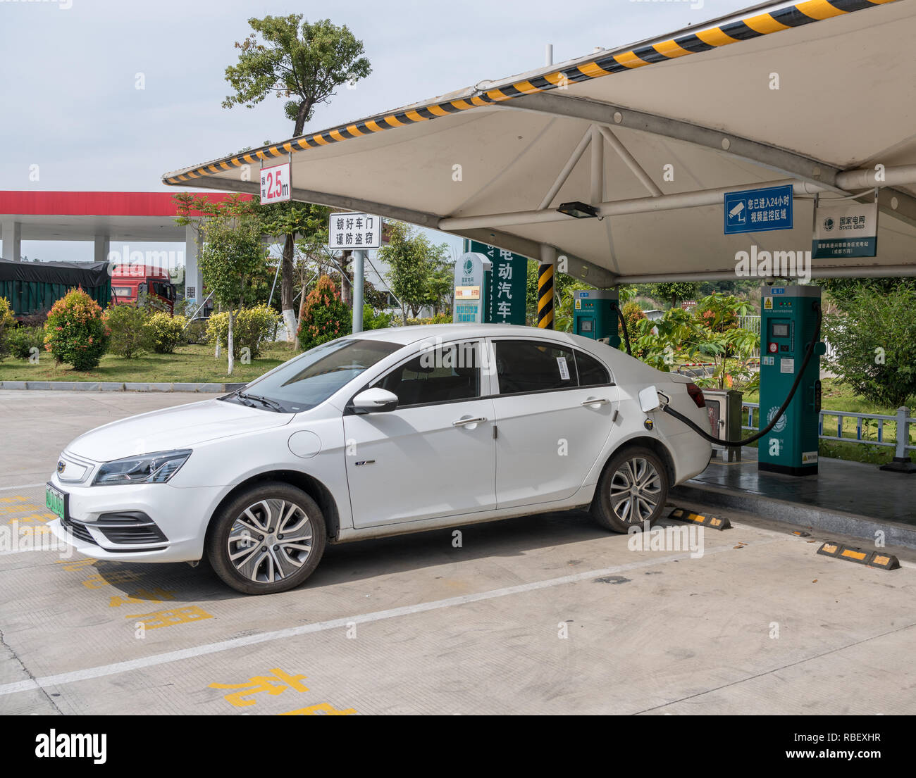 Electric Vehicle recharging station in China Stock Photo - Alamy