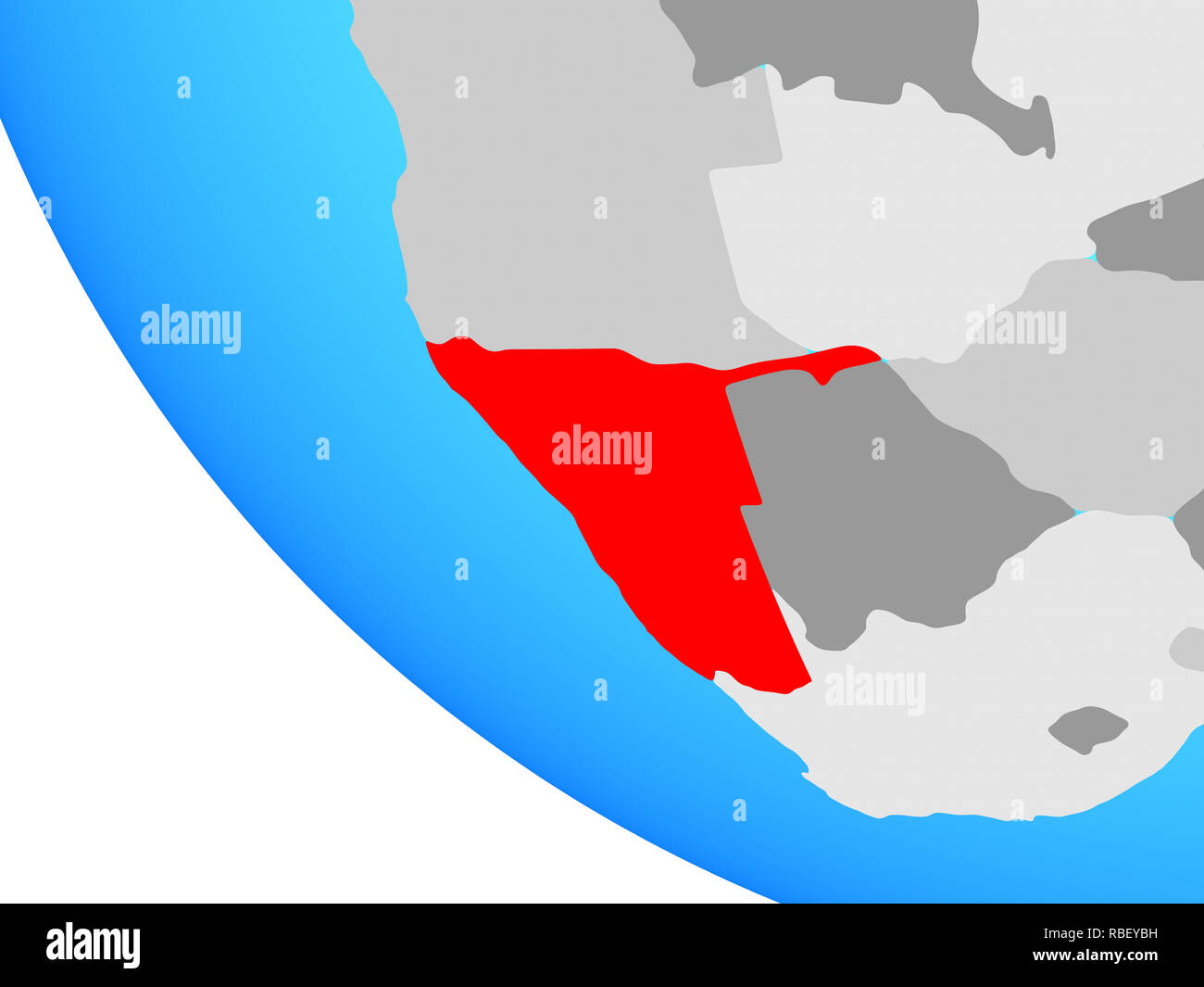 Namibia on simple globe. 3D illustration Stock Photo - Alamy