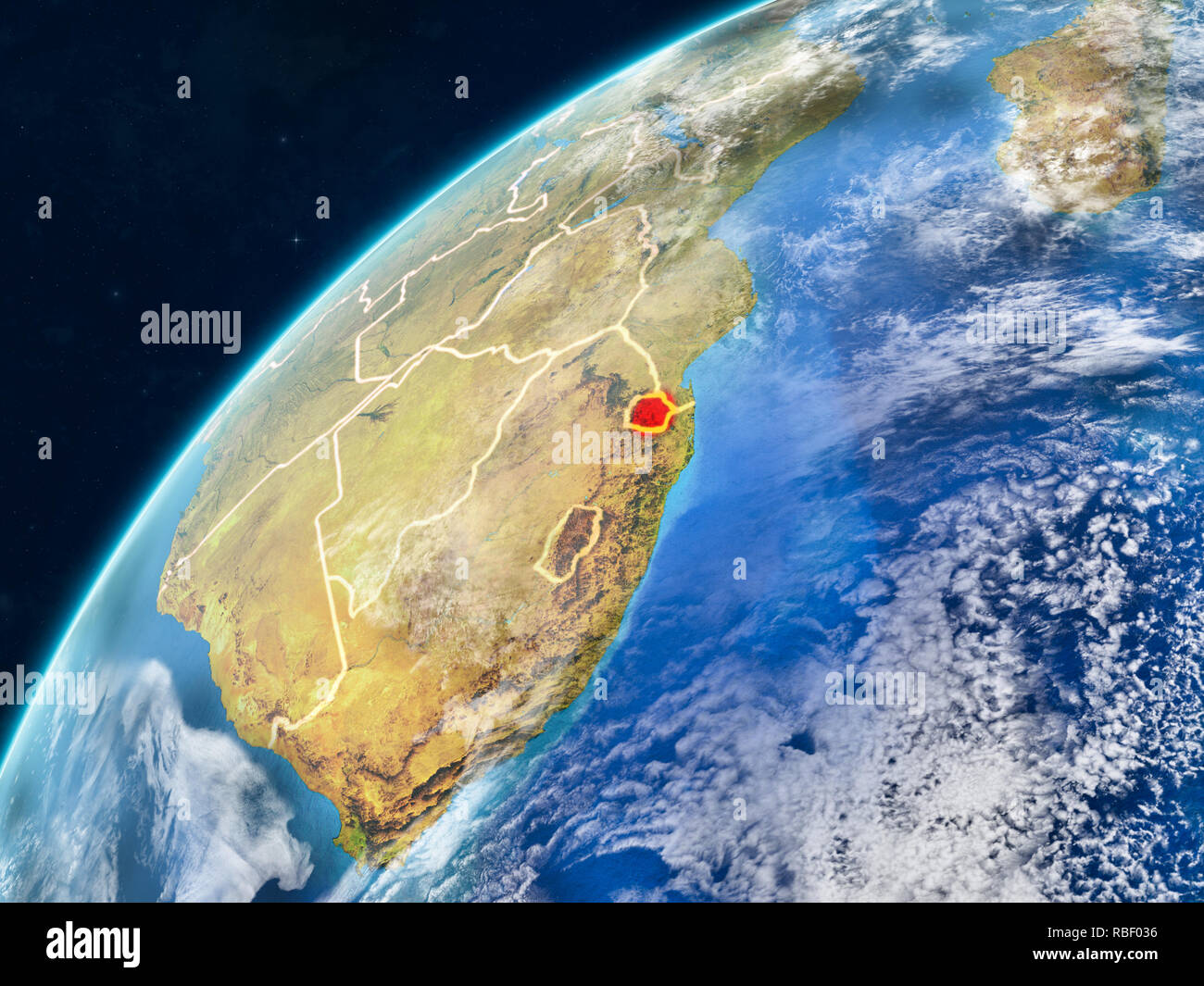 3d eswatini map hi-res stock photography and images - Alamy