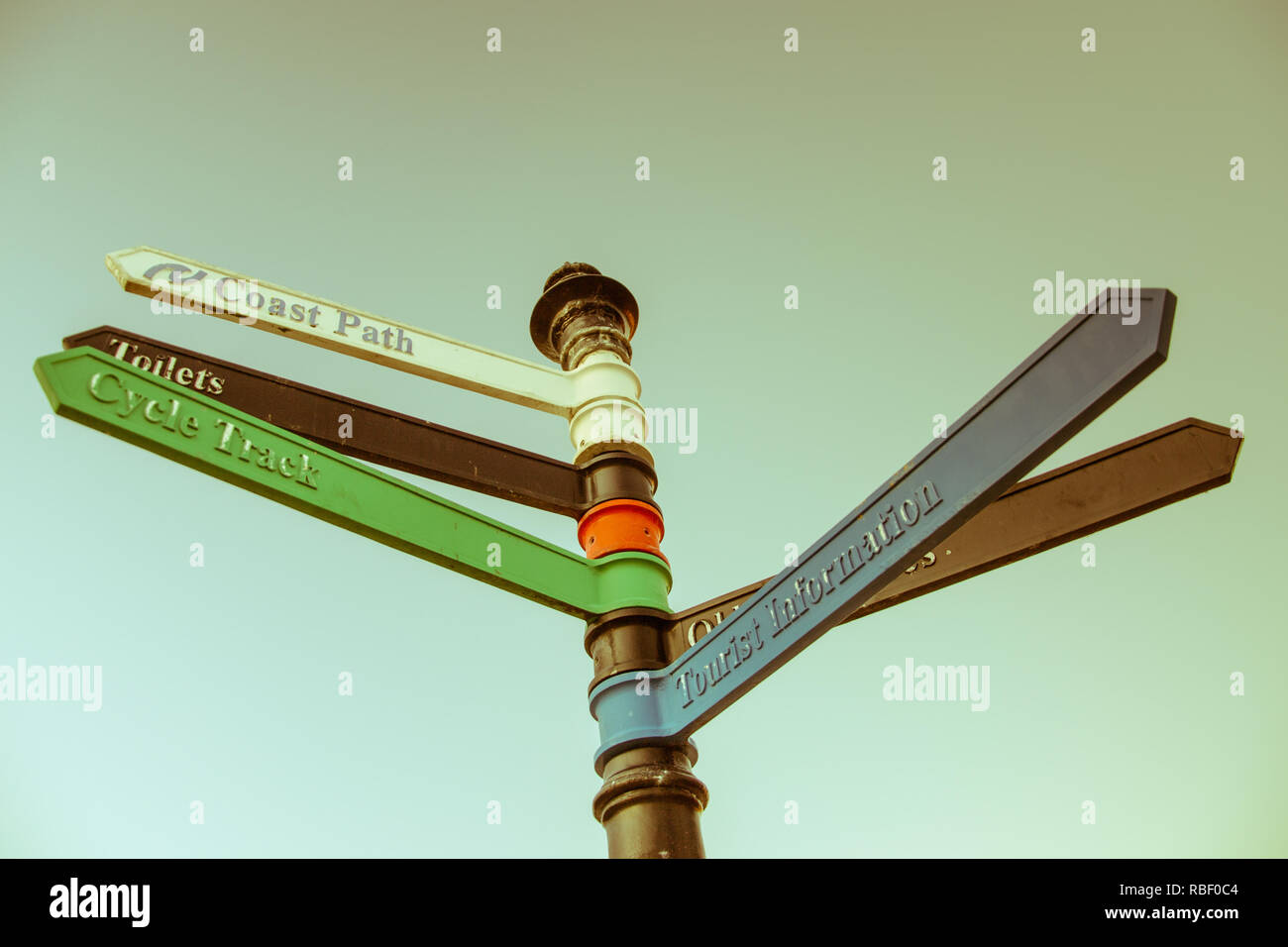 Vintage sign post Stock Photo - Alamy
