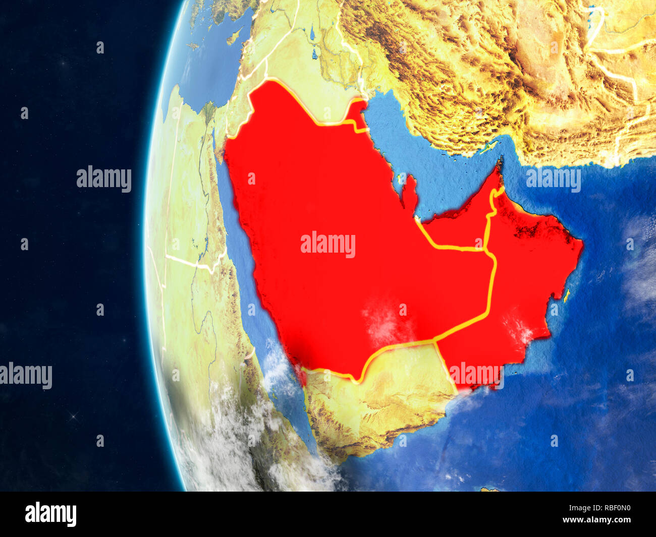 CCASG countries from space on model of planet Earth with country ...