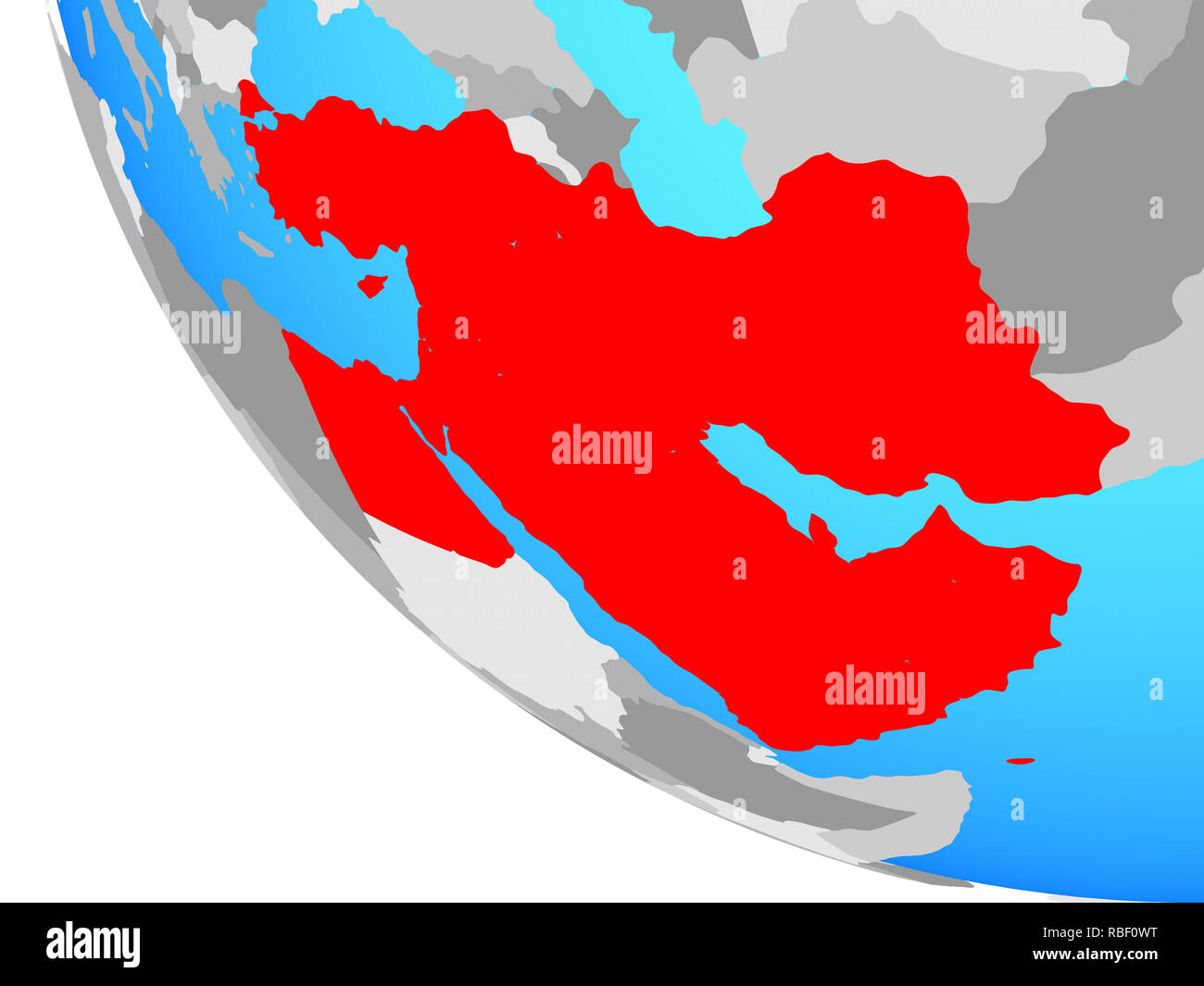 Middle East on simple globe. 3D illustration Stock Photo - Alamy