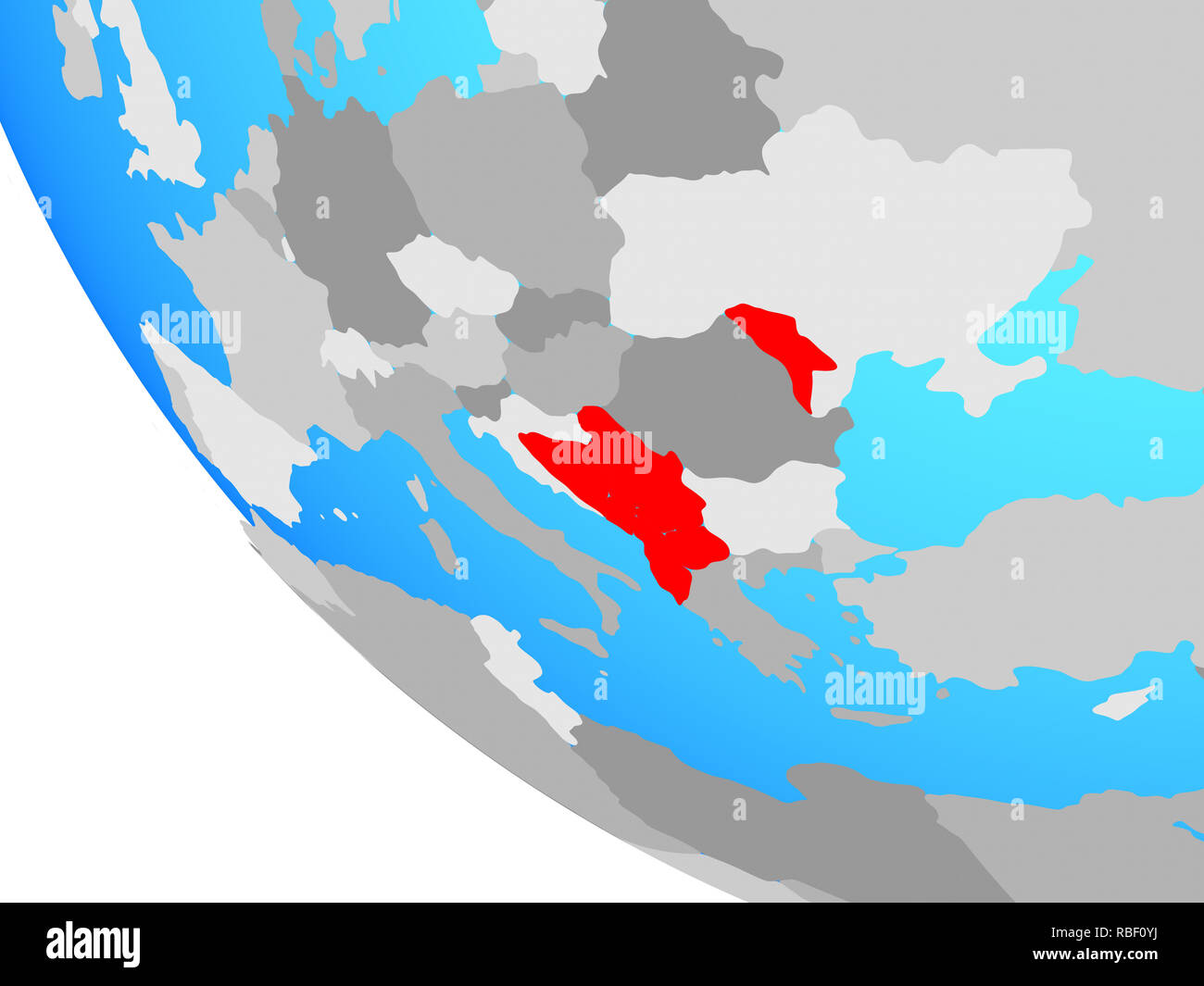 CEFTA countries on simple globe. 3D illustration Stock Photo - Alamy