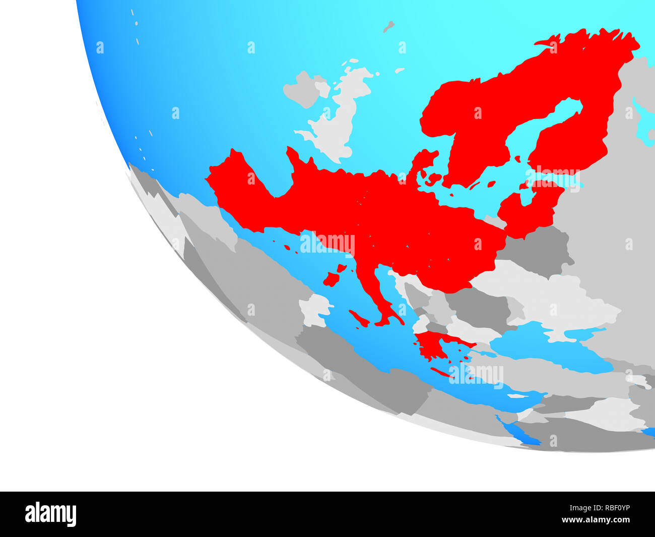 Schengen Area members on simple globe. 3D illustration Stock Photo - Alamy