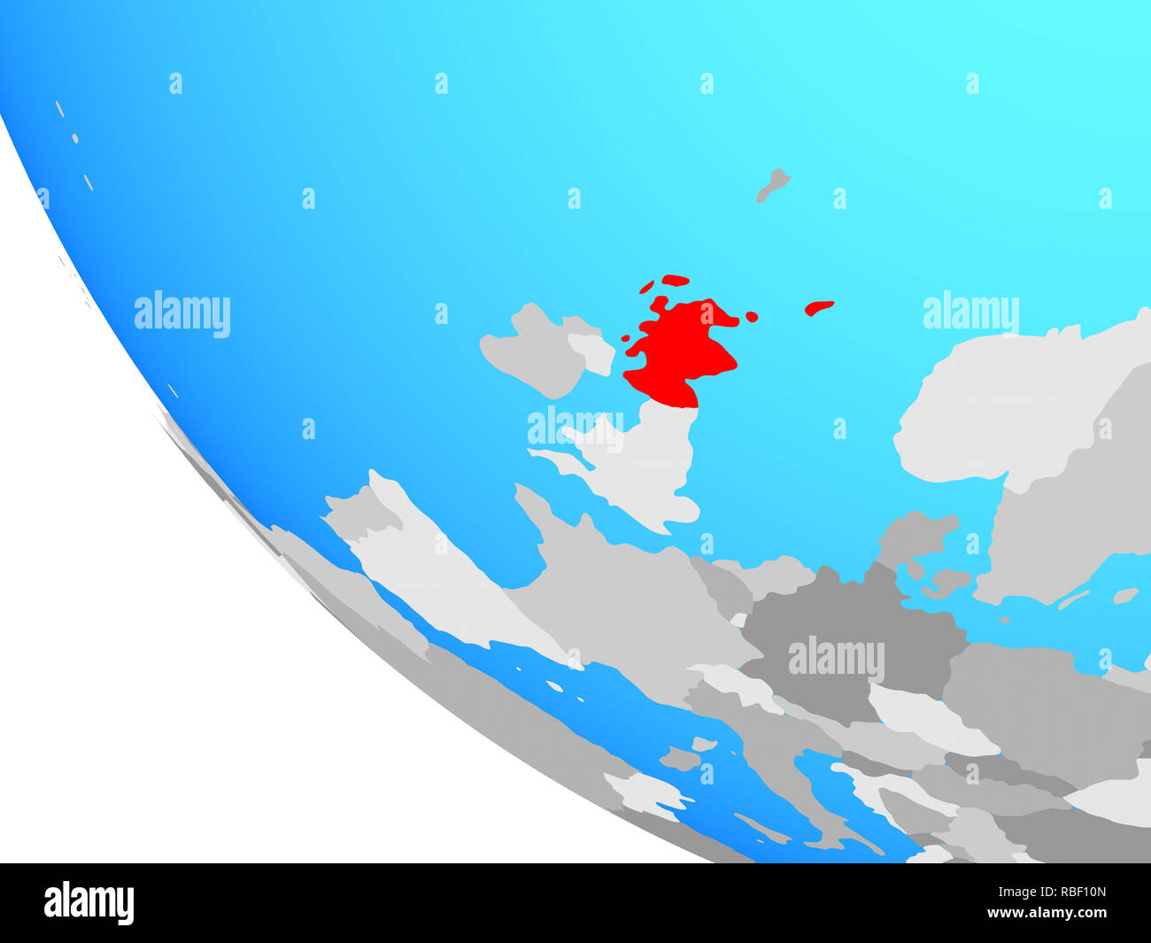 Scotland on simple globe. 3D illustration Stock Photo - Alamy