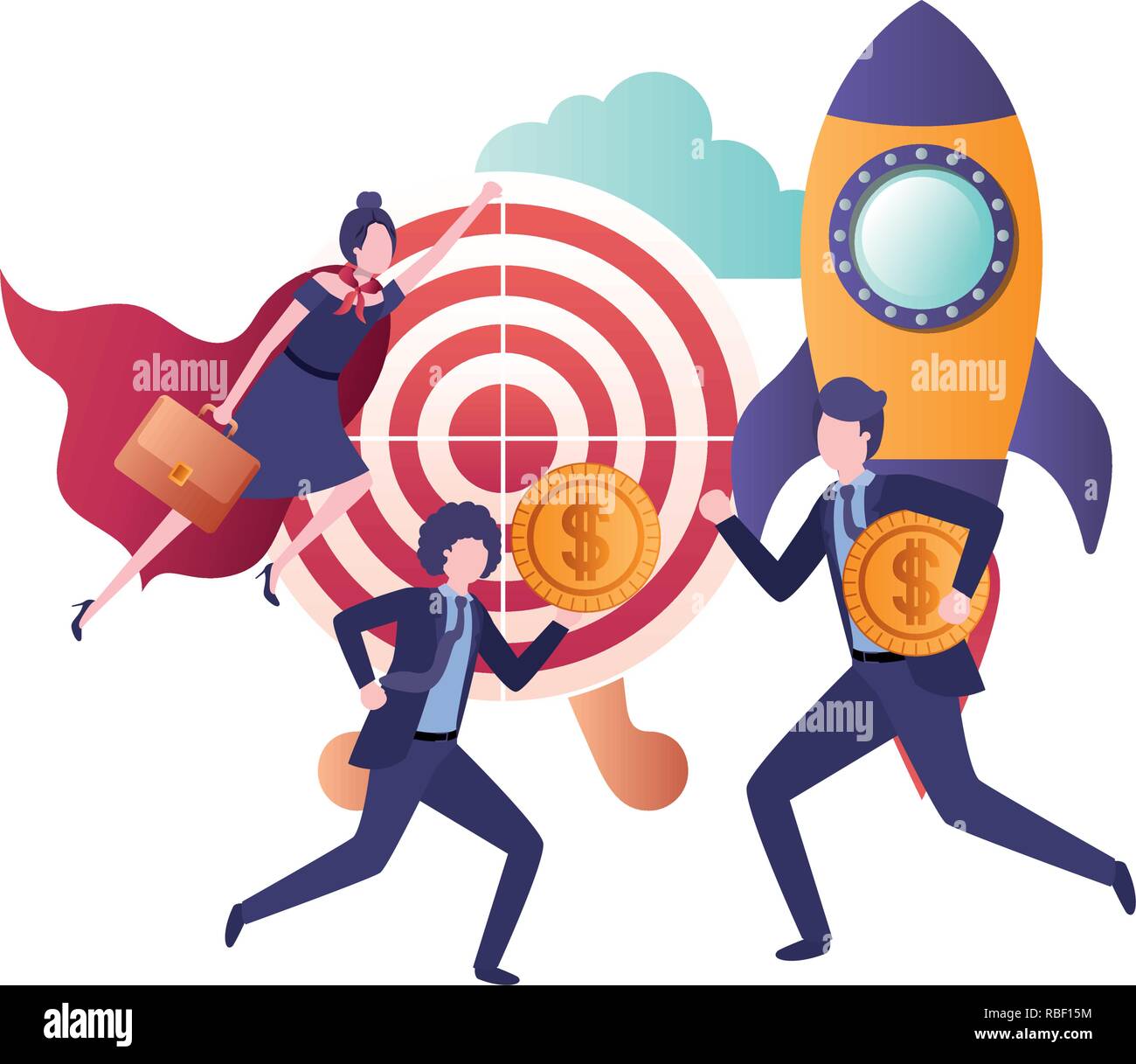 group of business with set of icons Stock Vector Image & Art - Alamy