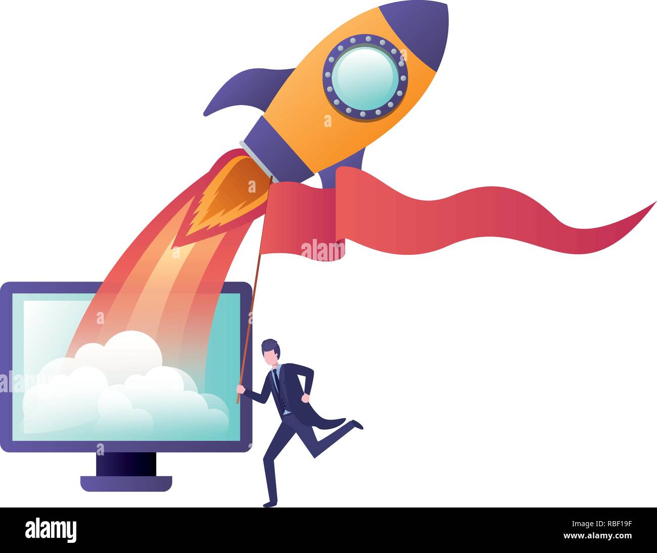 business man with set icons Stock Vector Image & Art - Alamy